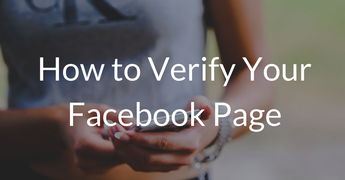How to Verify Your Facebook Page